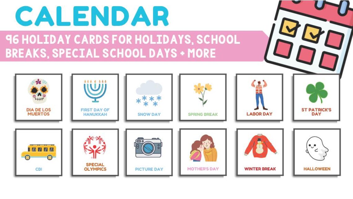 Classroom Calendar for Pocket Charts | Rainbow Colors - Etsy