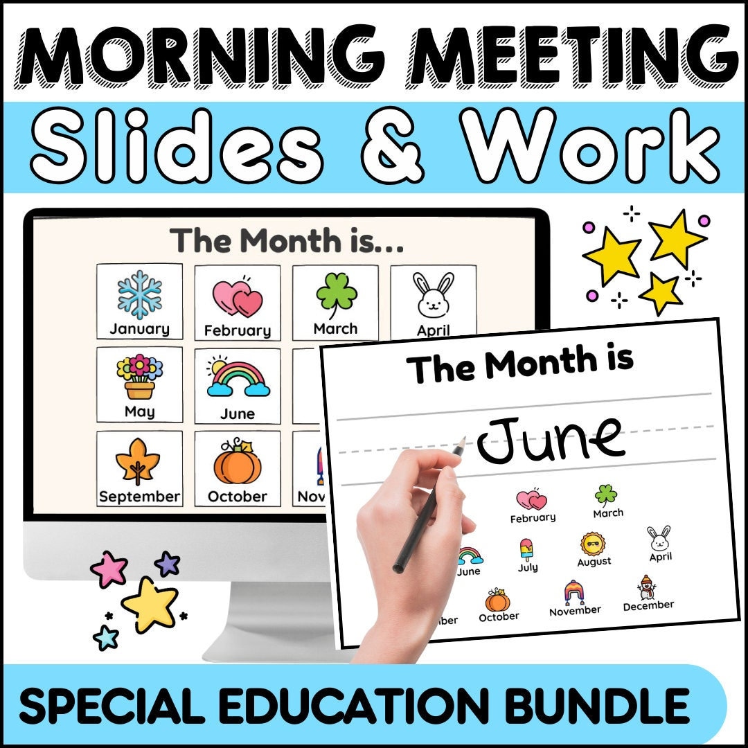 Morning Meeting Slides & Work for Special Education | Google Slides ...