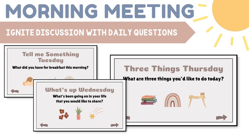 Morning Meeting Editable Google Slides | Boho-themed | for Special ...