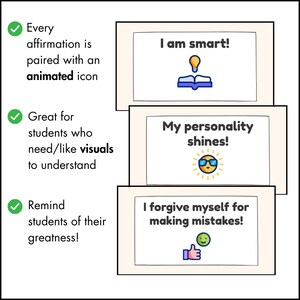 Animated Daily Affirmation Slides for Morning Meeting | Editable Google ...