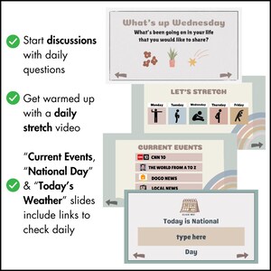 Morning Meeting Editable Google Slides | Boho-themed | for Special ...