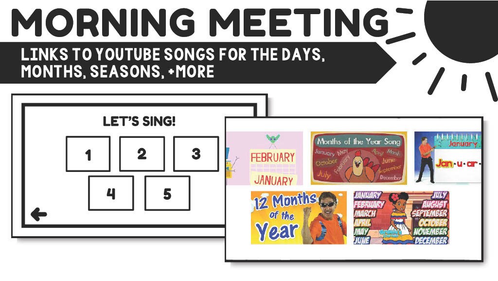 Morning Meeting Editable Google Slides | Black & White | for Special ...