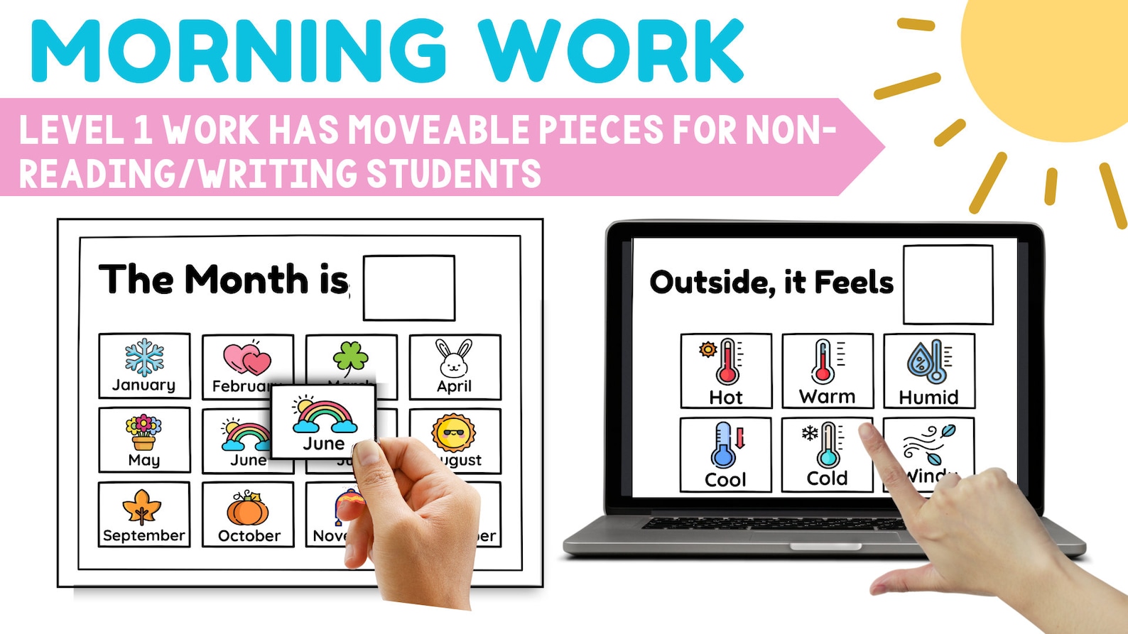Morning Meeting Slides & Work for Special Education | Google Slides ...