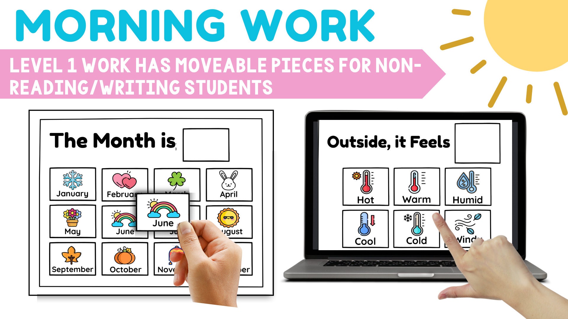 Morning Meeting Slides & Work for Special Education | Google Slides ...