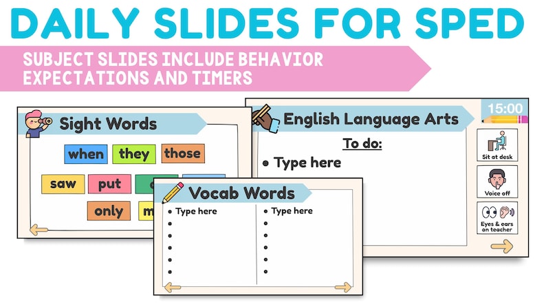 Daily Slides With Timers for Special Education | Editable Google Slides ...