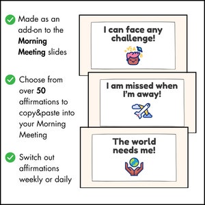Animated Daily Affirmation Slides for Morning Meeting | Editable Google ...