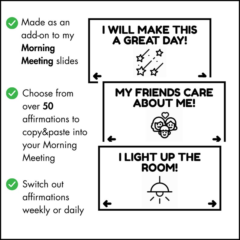 Animated Daily Affirmation Slides for Morning Meeting | Editable Google ...