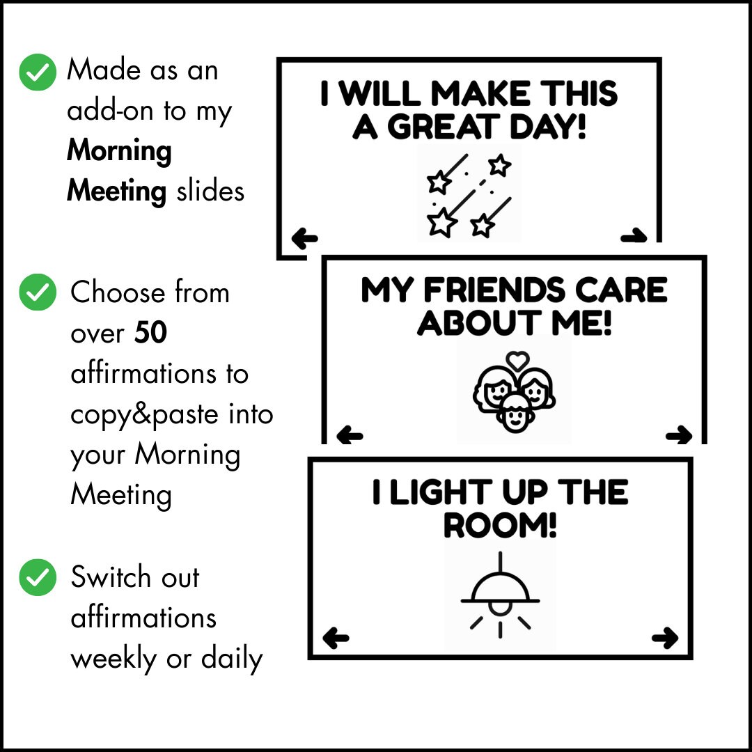 Animated Daily Affirmation Slides for Morning Meeting | Editable Google ...