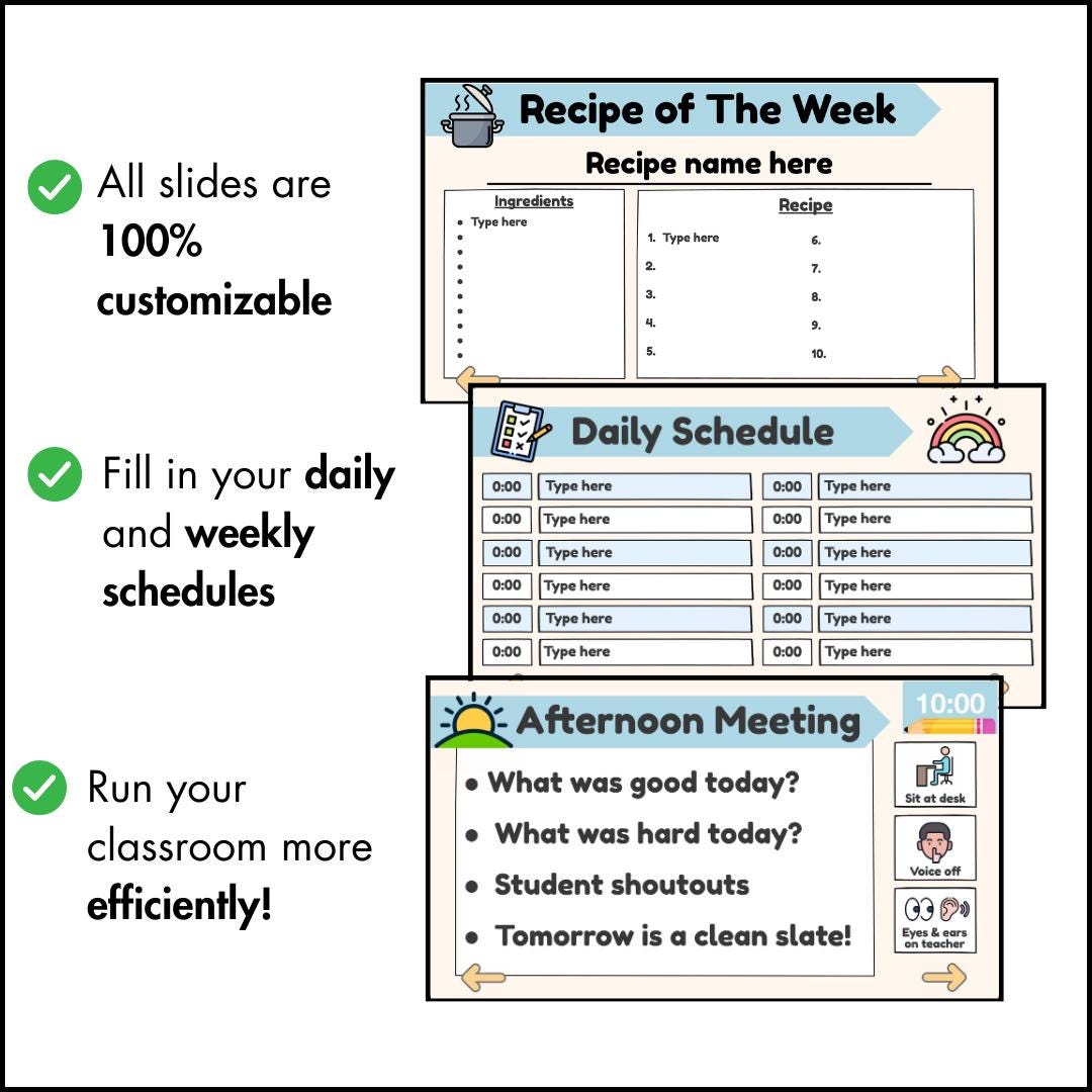 Daily Slides With Timers for Special Education | Editable Google Slides ...