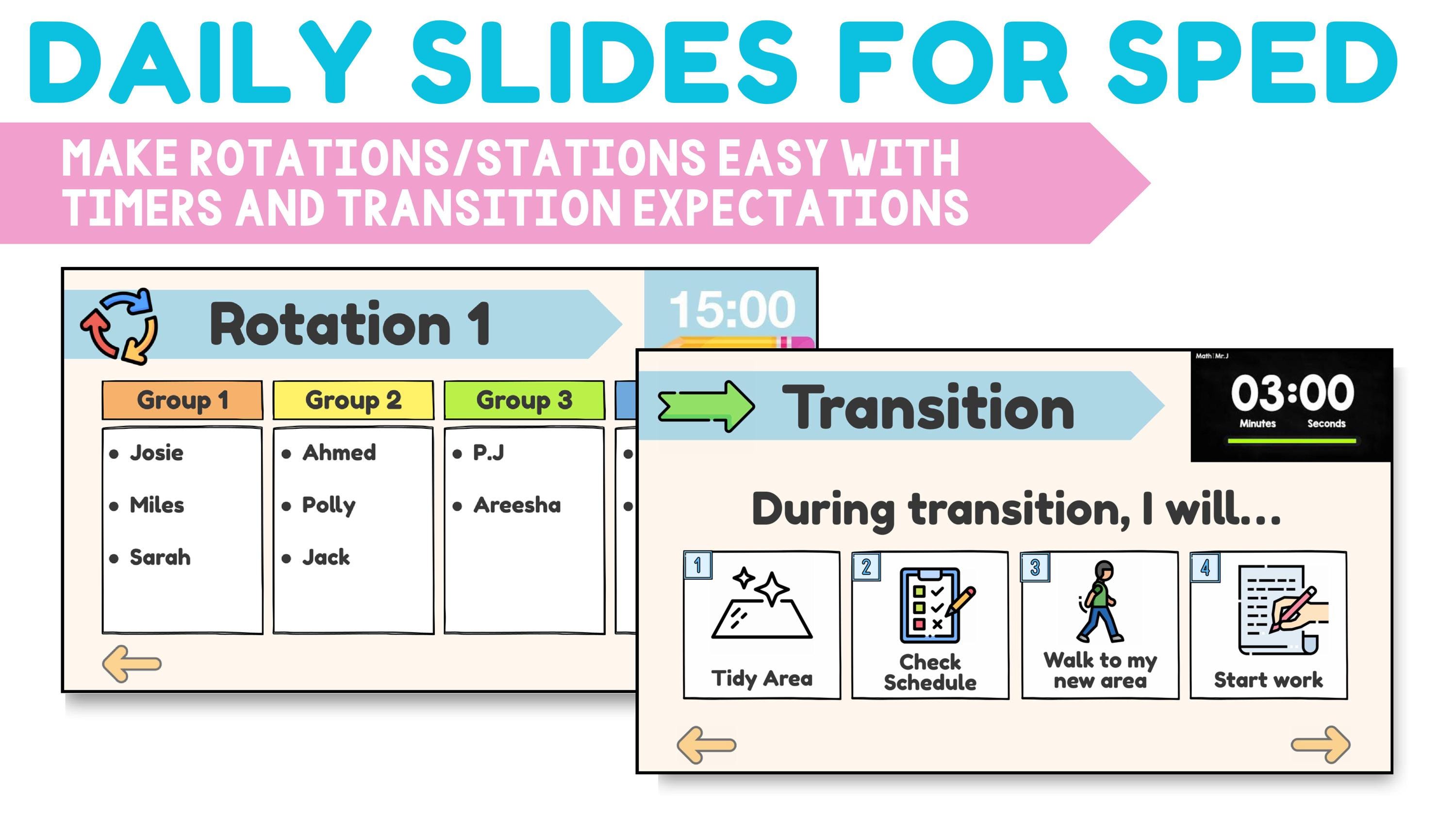 Daily Slides With Timers for Special Education | Editable Google Slides ...