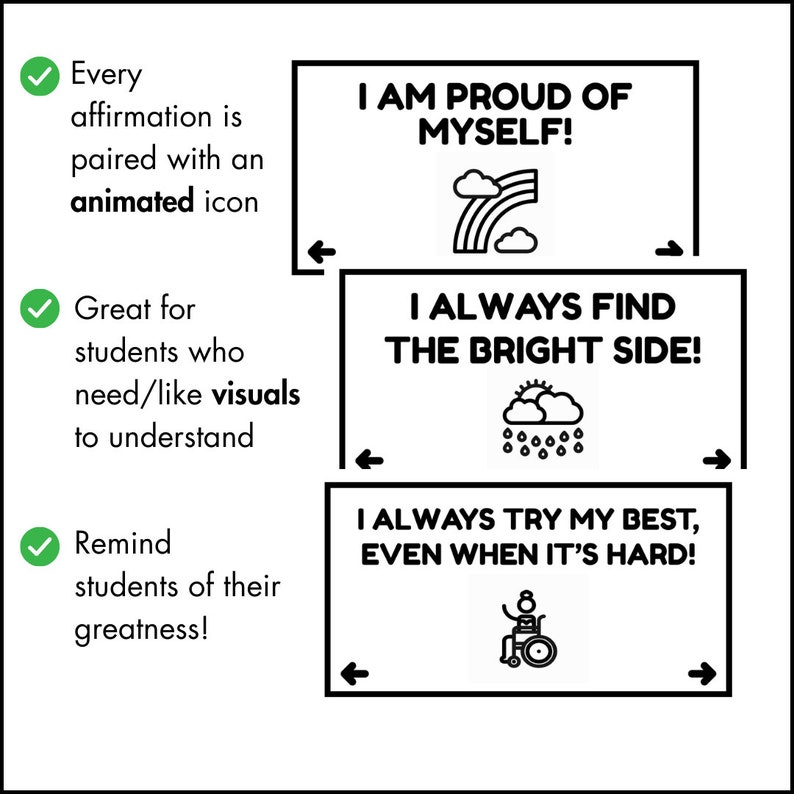 Animated Daily Affirmation Slides for Morning Meeting | Editable Google ...
