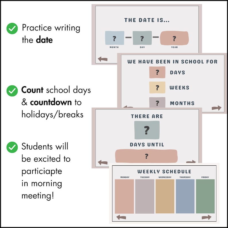 Morning Meeting Editable Google Slides | Boho-themed | for Special ...