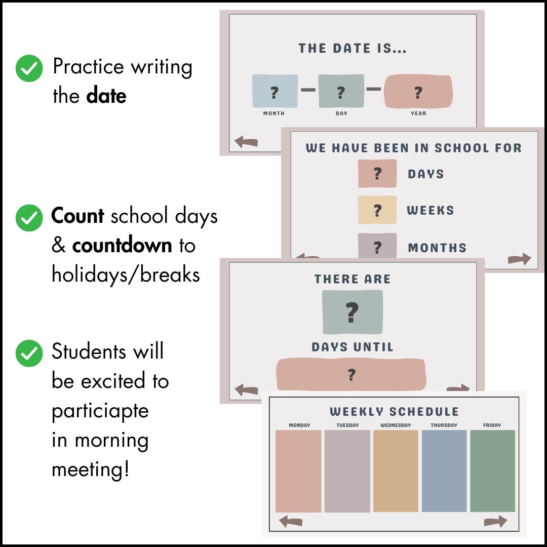 Morning Meeting Editable Google Slides | Boho-themed | for Special ...