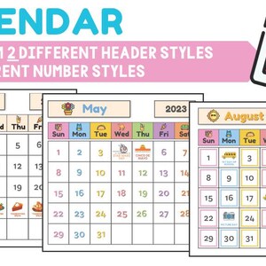 Classroom Calendar for Pocket Charts | Rainbow Colors - Etsy