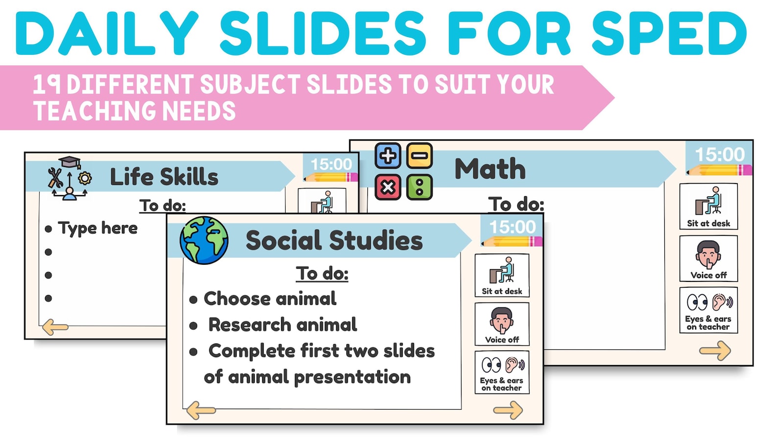 Daily Slides With Timers for Special Education | Editable Google Slides ...