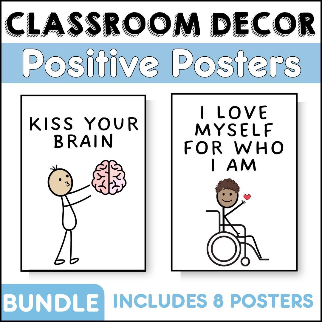 Positive Classroom Posters | Sped/elementary Classroom Decor | Stick ...