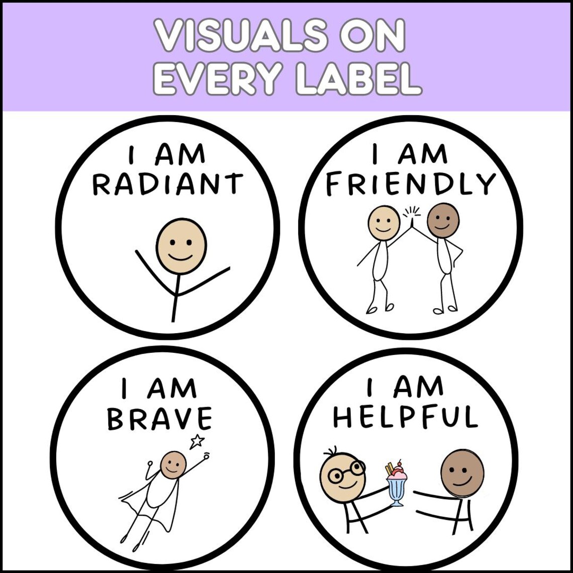 Daily Affirmation Station Stick Figures Positive Classroom Decor - Etsy