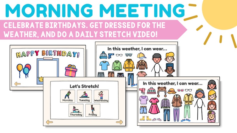 Morning Meeting Slides & Work for Special Education | Google Slides ...