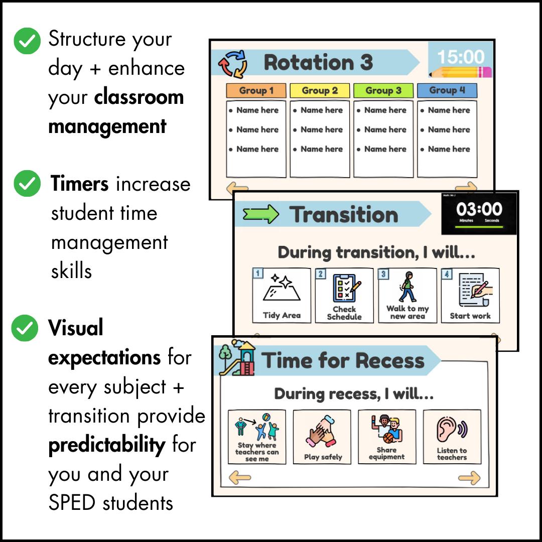 Daily Slides With Timers for Special Education | Editable Google Slides ...