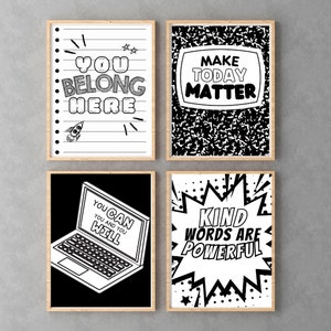 Positive Classroom Posters | Classroom Decor | EIGHT Black & White ...