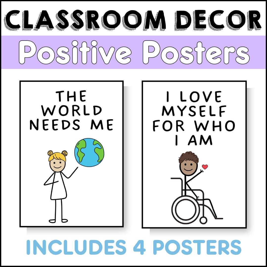 Positive Classroom Posters Sped/elementary Classroom Decor Stick ...