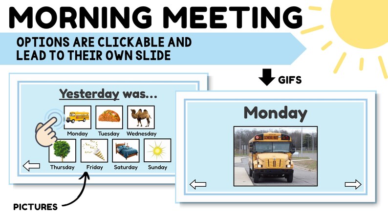 Morning Meeting for SPED Middle/high | REAL PICTURES | Editable Google ...