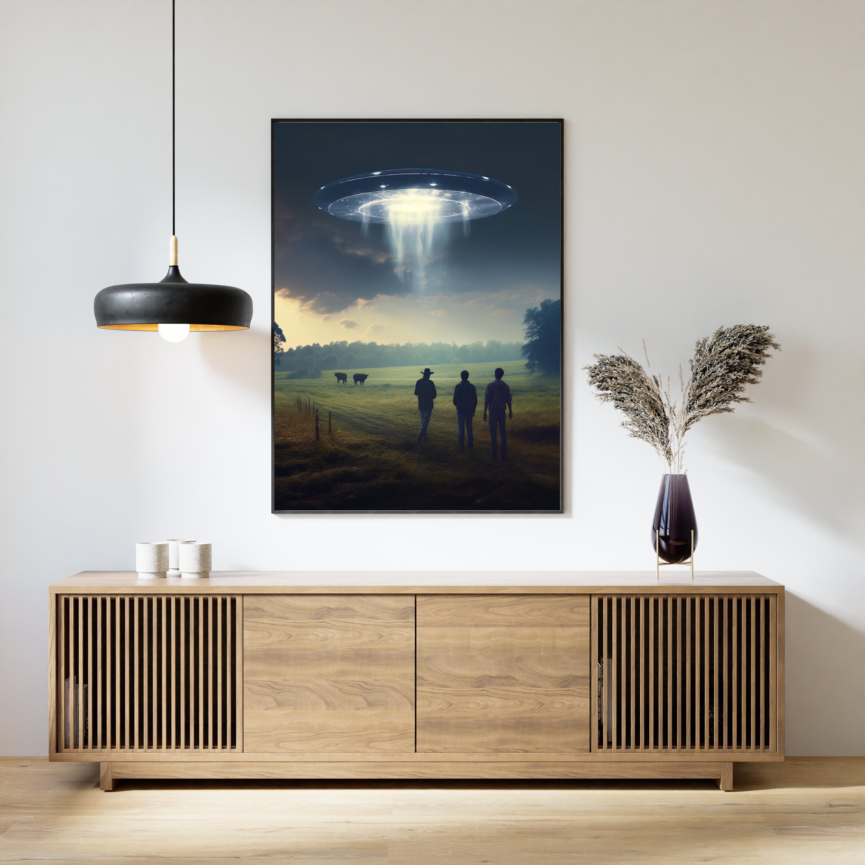 Sci-fi Poster UFO Poster Mystery Poster Fantasy Wall Art USA Mural ...