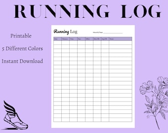 Running Log Tracker Printable Jogging and Workout Planner - Etsy Canada