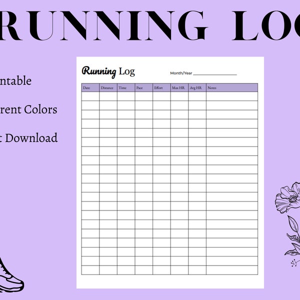 Running Log - Etsy