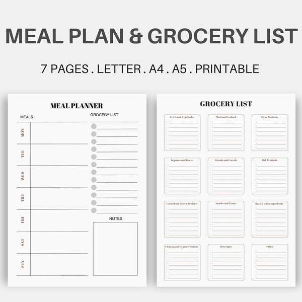 Healthy Grocery List - Etsy