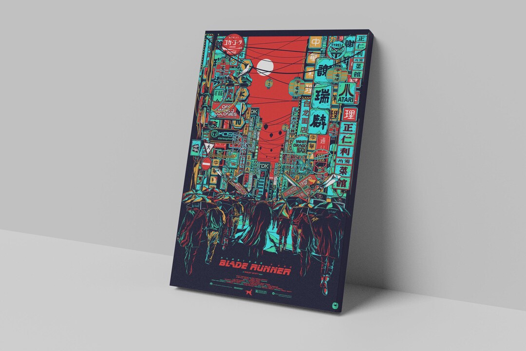 Blade Runner Canvas Art Harrison Ford Movie Poster, Colorful Wall Decor ...