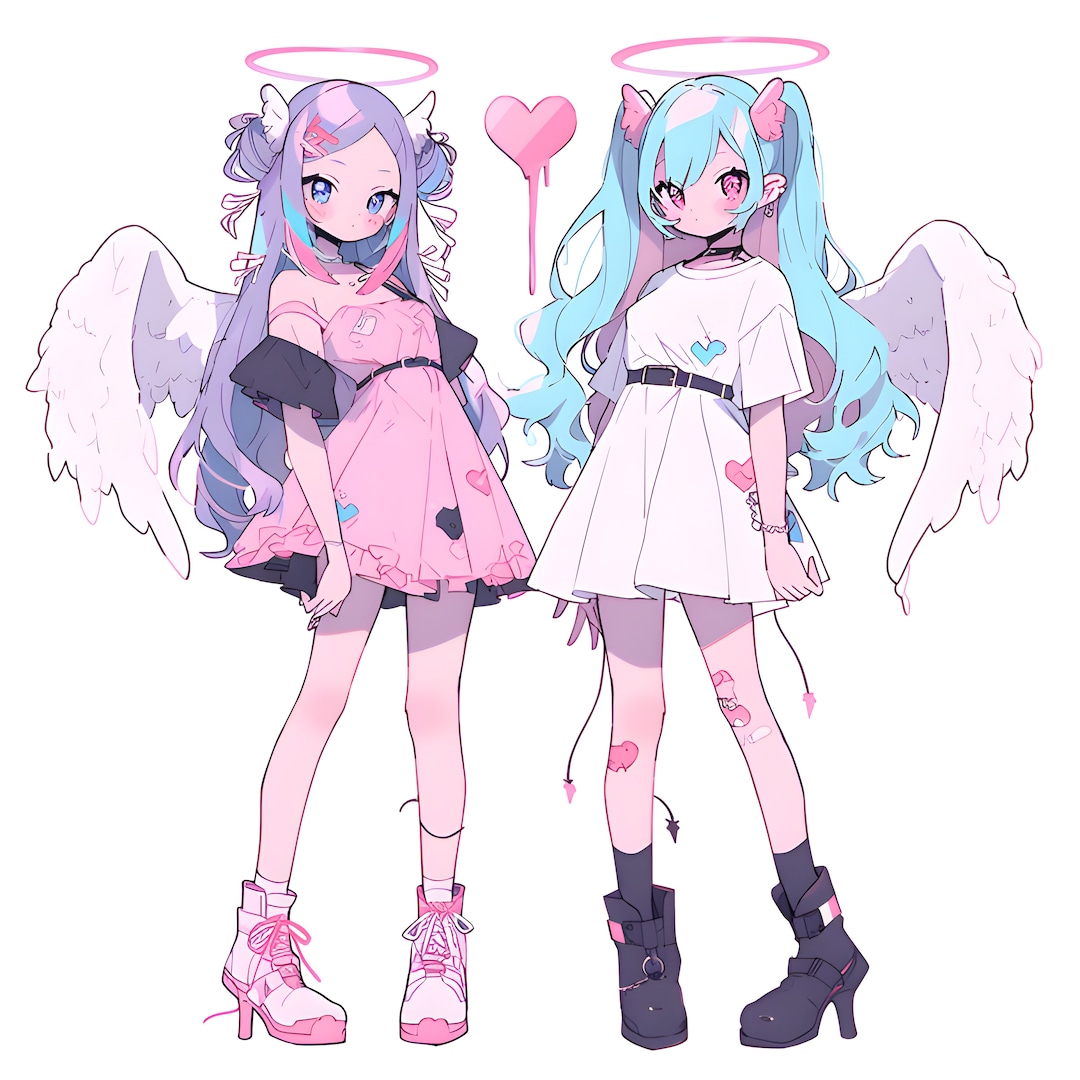 Anime Angel Girls Custom Digital Image for Girls Great Gift Idea for ...