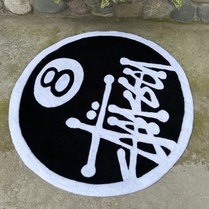 Stussy Tufted Rug 8 Ball Rug, Rug for Bedroom, Modern Rugs, Y2K Gift ...