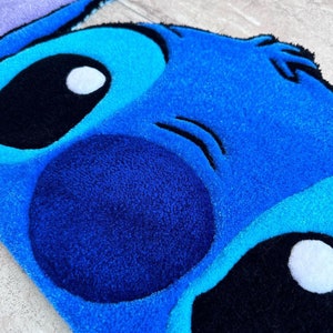 Stitch Tufted Rug Cartoon Rugs for Kids Room, Handmade Fluffy Carpet ...