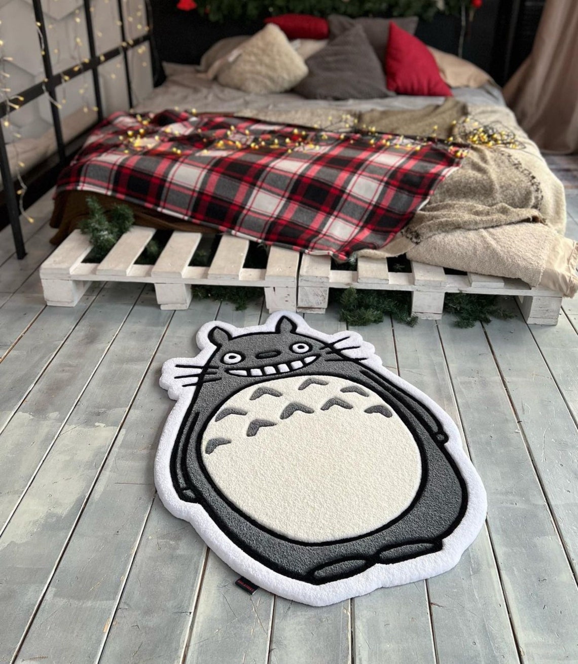 Hand Tufted Rug Anime Totoro Rug, Modern Area Rug, Gift for Anime ...