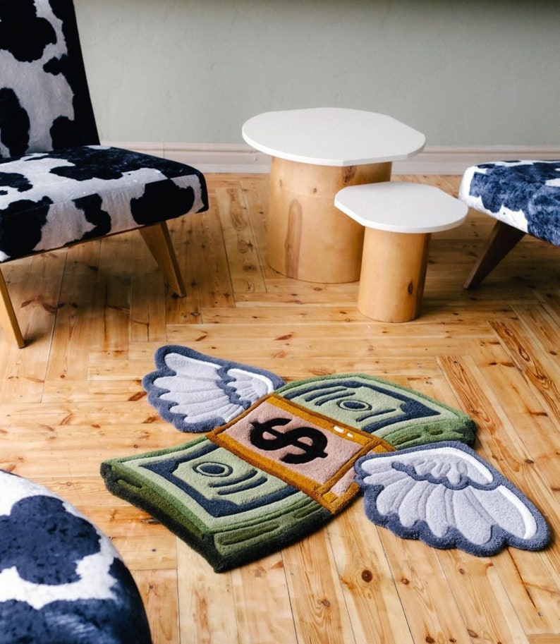 Dollar Tufted Rug Money Rug, Anime Rug, Handmade Bedroom Rugs, Birthday ...