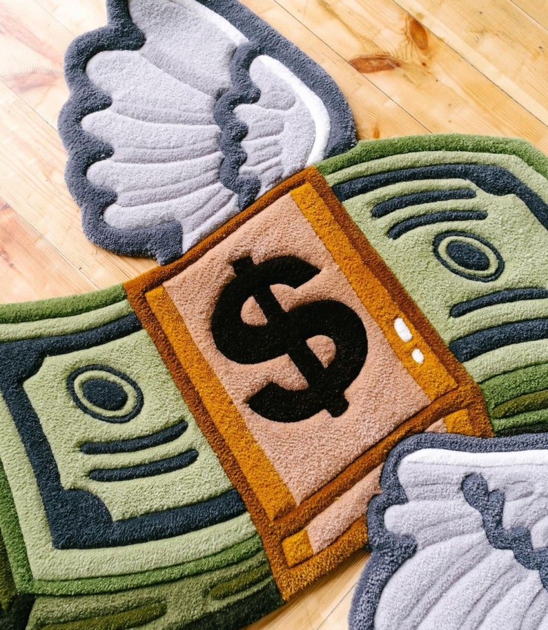 Dollar Tufted Rug Money Rug, Anime Rug, Handmade Bedroom Rugs, Birthday ...