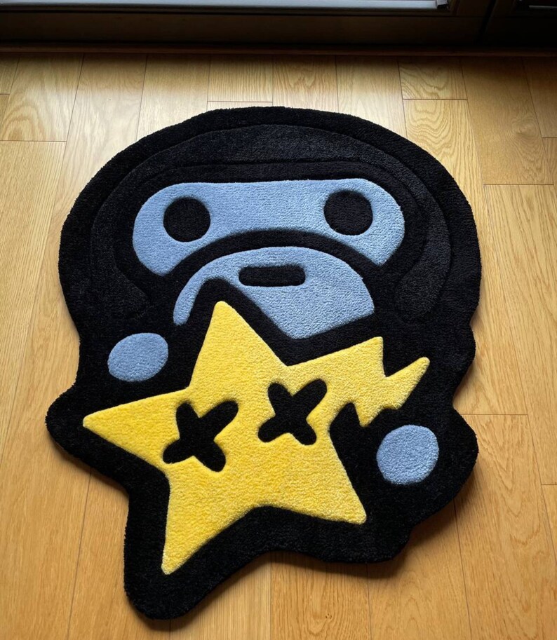 Baby Milo Tufted Rug Gift for Bape Lover, Unique Custom Carpet, Anime ...