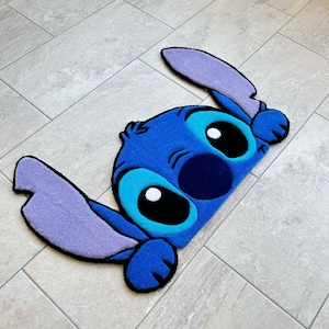 Stitch Tufted Rug Cartoon Rugs for Kids Room, Handmade Fluffy Carpet ...