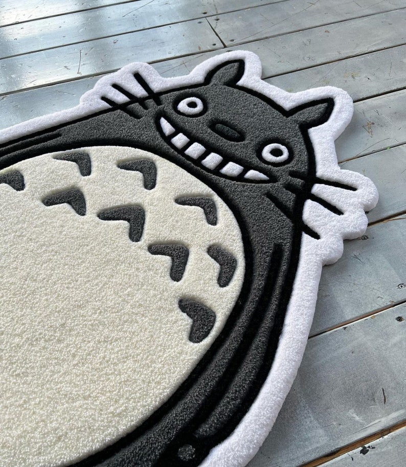 Hand Tufted Rug Anime Totoro Rug, Modern Area Rug, Gift for Anime ...