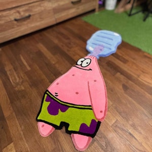 Patrick Tufted Rug Spongebob Rug, Funky Tuft Rug, Birthday Gift, Game ...