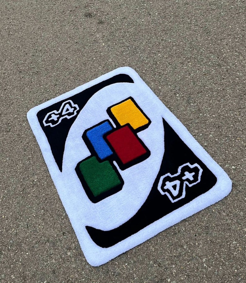 Custom Tufted Rug Uno Card Reverse Uno Rug, Colorful Rug, Modern 420 ...