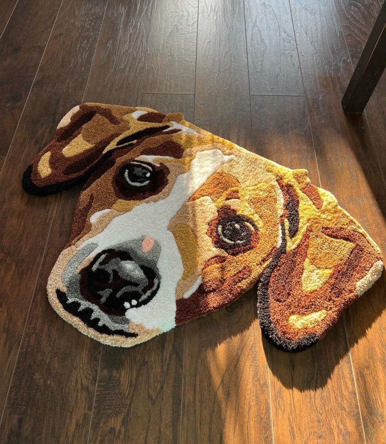 Custom Pet Portrait Tufting Rug Handmade Fluffy Tufted Rug, Art Rug ...