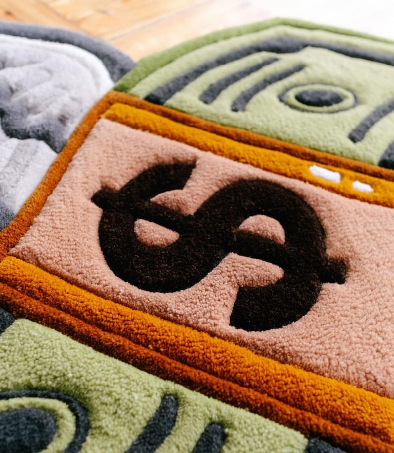 Dollar Tufted Rug Money Rug, Anime Rug, Handmade Bedroom Rugs, Birthday ...