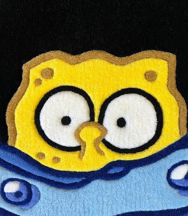 Spongebob Tufted Rug Hand Tufted Cartoon Rugs, Custom Fluffy Rug ...