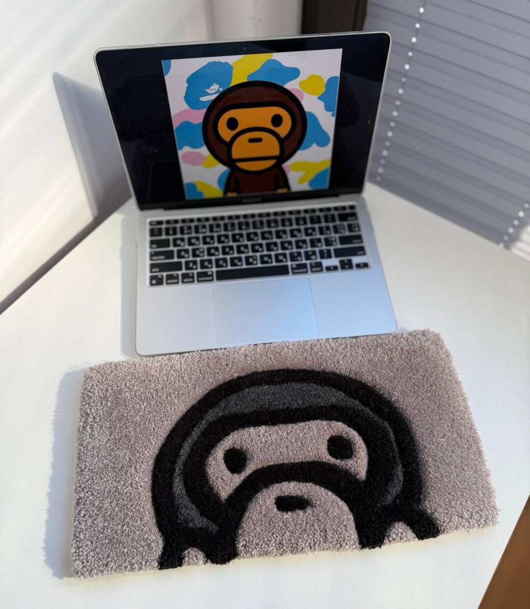 Baby Milo Keyboard Tuft Rug Custom Wrist Rest Desk Rug, Handmade Cool ...