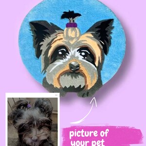Custom Pet Portrait Tufting Rug Handmade Fluffy Tufted Rug, Art Rug ...