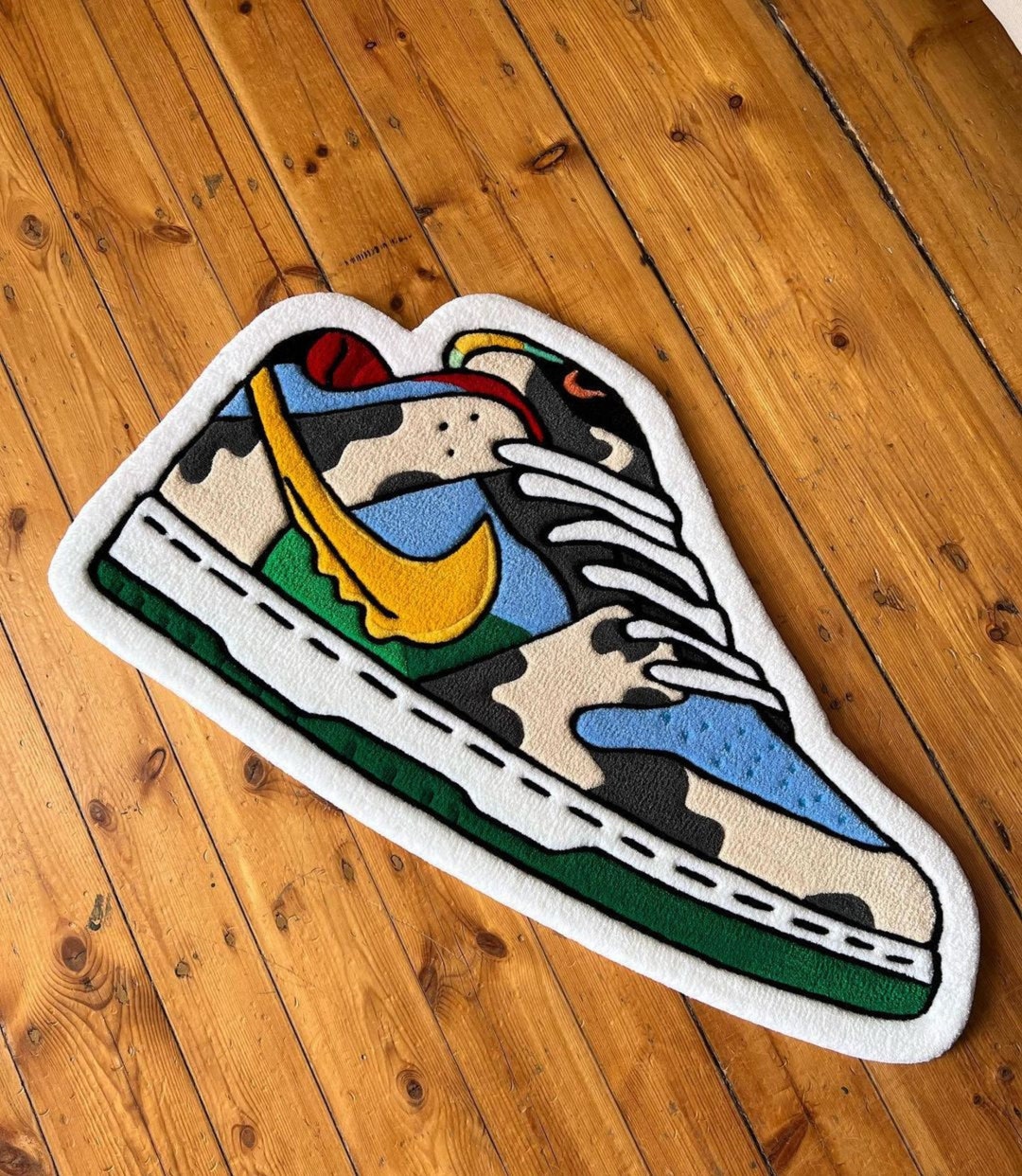 Sneaker Tufted Rug Colorful Air Decor, Hypebeast Rugs, Cool Rugs, Rug ...