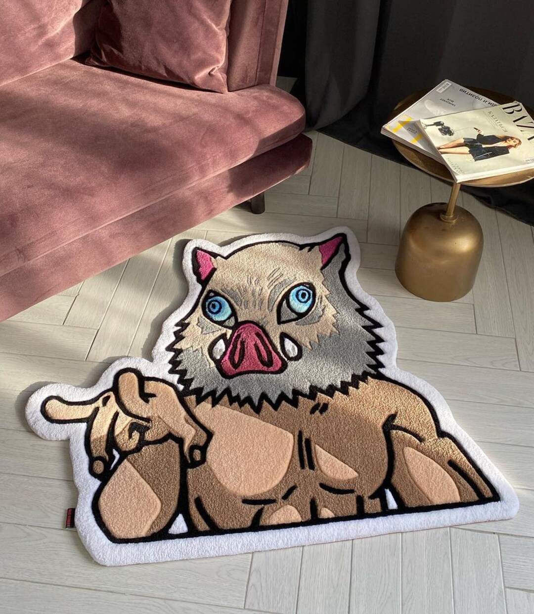 Inosuke Tufted Rug Anime Tuft Rug, Demon Slayer Rug, Modern Bedroom ...