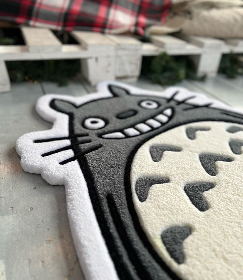 Hand Tufted Rug Anime Totoro Rug, Modern Area Rug, Gift for Anime ...